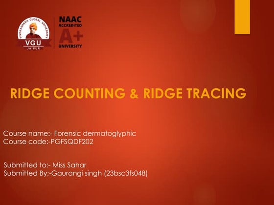 Ridge counting-and-tracing | PPT | Geology | Science