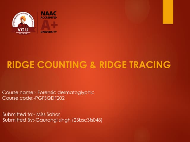 Ridge counting-and-tracing | PPT | Geology | Science