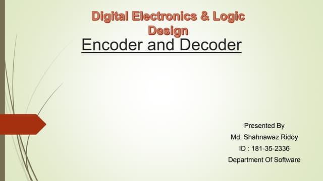 Encoder And Decoder Pptx Computer Software And Applications Computing 4776