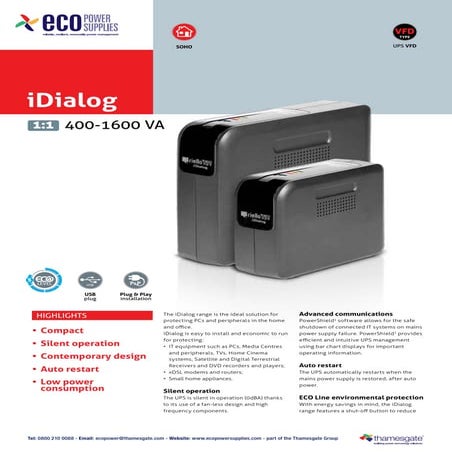 Riello idialog-ups-datasheet | PDF