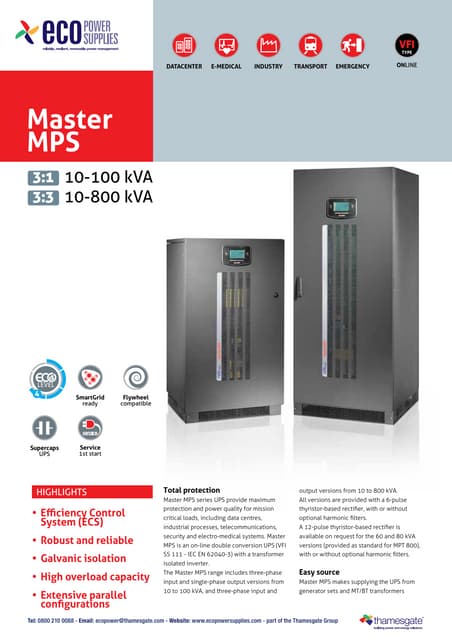Riello multi-power-modular-ups-datasheet | PDF