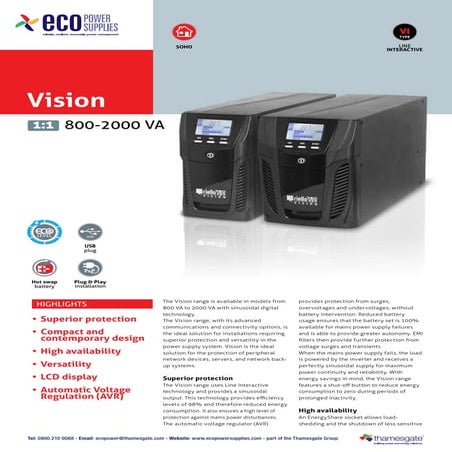 Riello vision-ups-datasheet | PDF