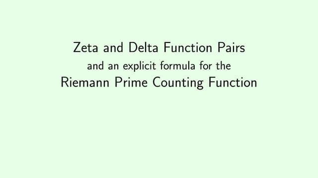 Explicit Formula For Riemann Prime Counting Function Pdf 6171