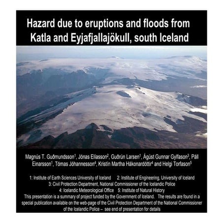 Riesgos volcanicos del eyjafjallajokull y katla | PDF