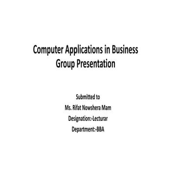 Computer Application in Business Group Presentation | PPTX