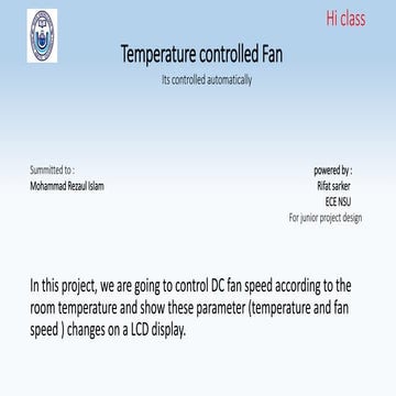 Temperature controlled fan | PPT