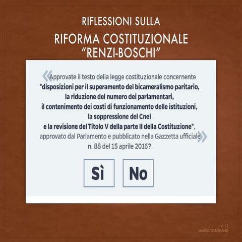Riflessioni su Riforma Costituzionale "Renzi-Boschi" | PPT