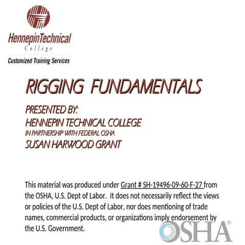 Rigging - Sling hitches, Rigging Fundamentals | PPT