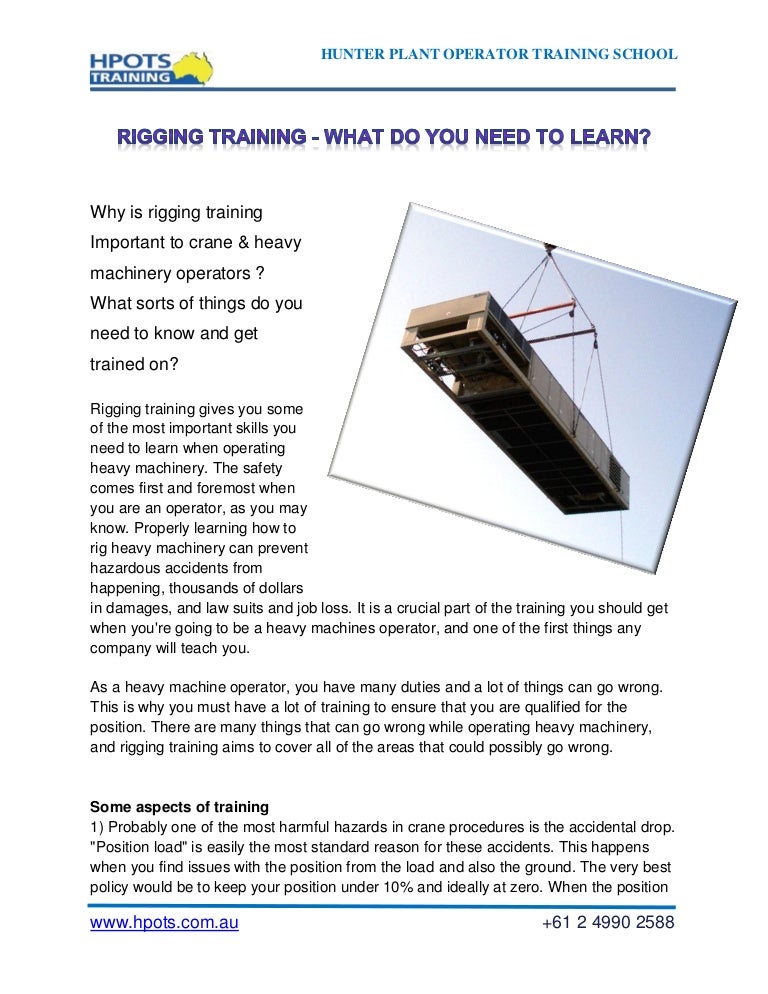 Rigging training