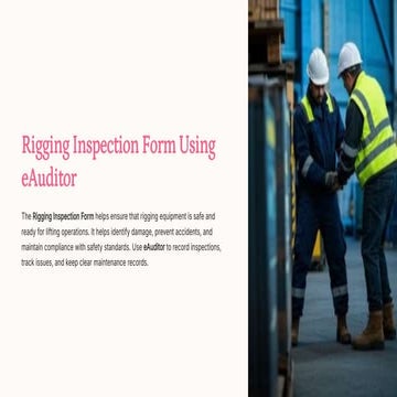 Rigging Inspection Form with eAuditor Audits and inspections | PDF