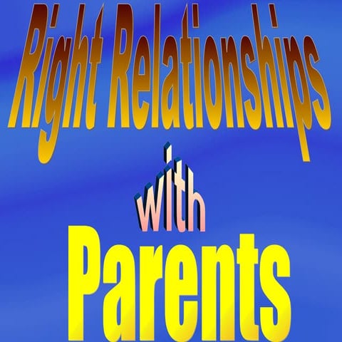 Right Relationships with Parents | PPT