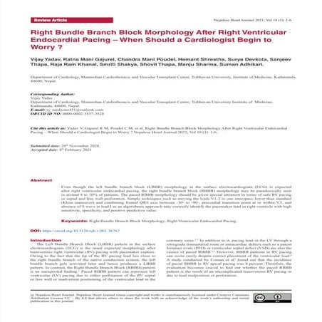 Right bundle branch block morphology after right ventricular ...