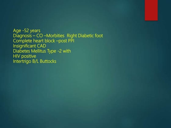Diagnosis –Right Diabetic foot | PPT