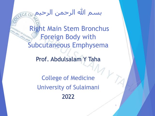 Right Main Stem Bronchus Foreign Body with Subcutaneous Emphysema.pdf Right Main Stem Bronchus Foreign Body with Subcutaneous Emphysema.pdf
