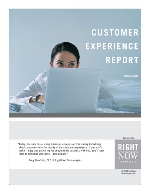 2011 Customer Experience Impact Report | PPTX | Marketing and ...