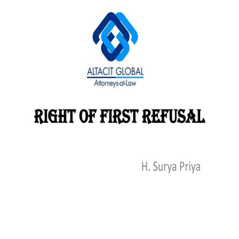 Right of first refusal | PPTX