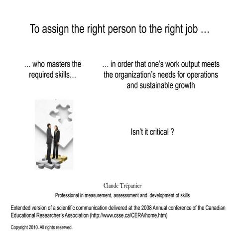 Right person to right job c.trepanier | PPTX