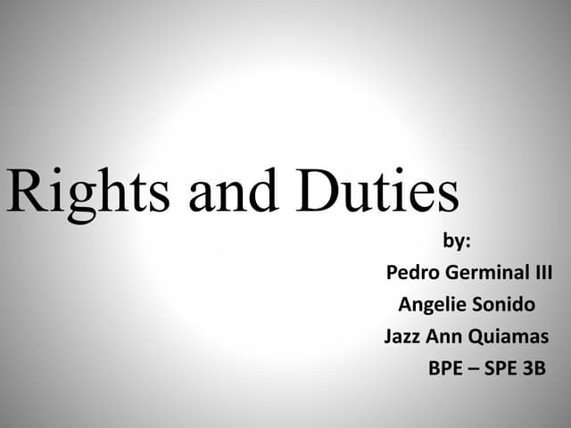Rights and Duties | PPTX | Law