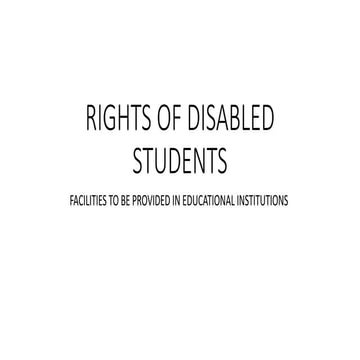 Equal Access: Rights for Disabled Students | PPTX