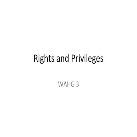 Rights And Privileges | PPT