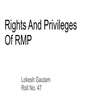 Rights And Privileges Of RMP-1.pptx learn it | PPTX