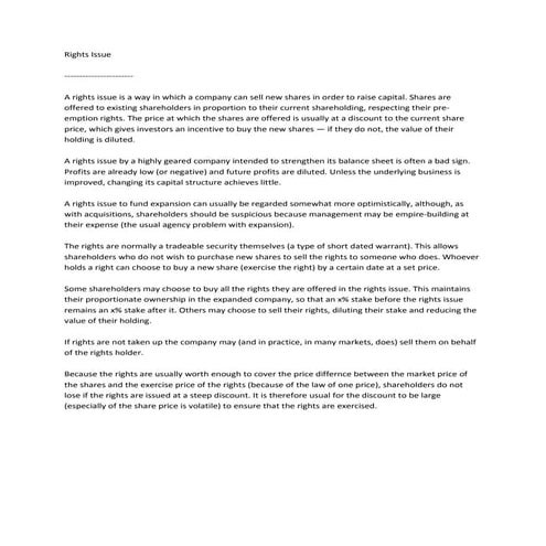 Rights issue | DOC