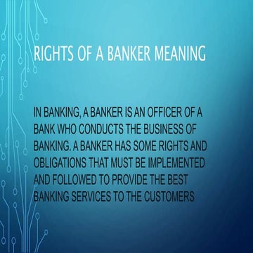 Banking law & Practices, Banking, Banker rights, case study, rule in ...