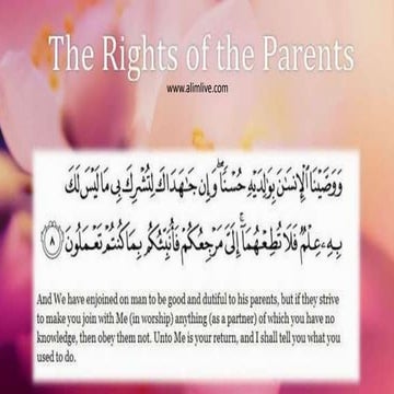 Rights of parents in islam by alimlive.com