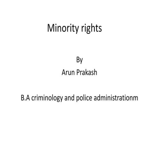 Rights to minorities | PPTX
