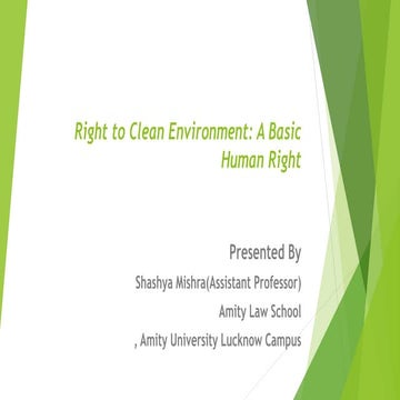 Right to Clean Environment:- A Basic Human Right | PPTX