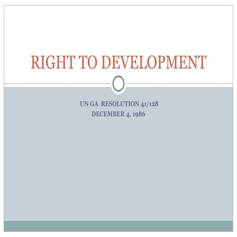Right to development | PPT
