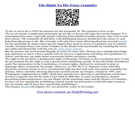 Right To Die Essay | PDF