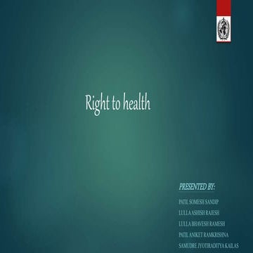 Right to health | PPTX