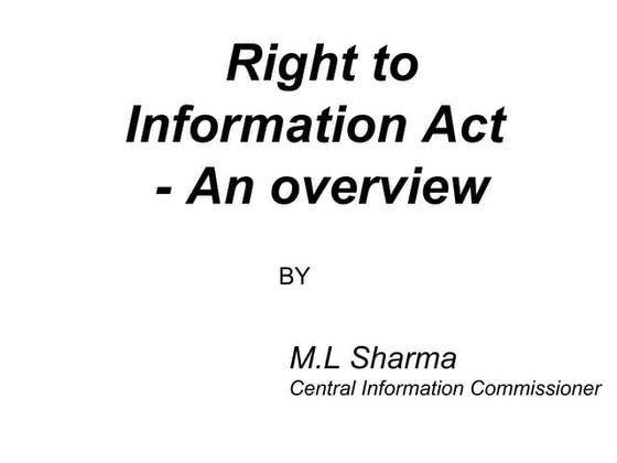 Right to information act | PPT