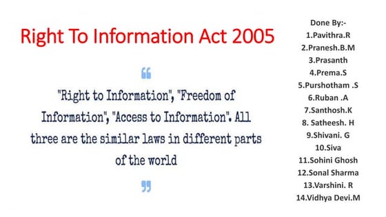 Right to information act | PPT