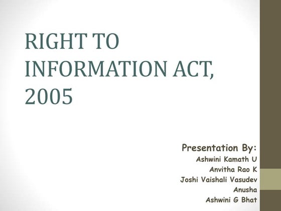 Right to information act | PPT