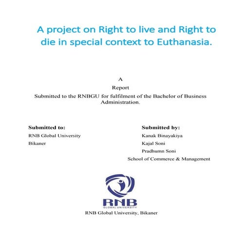 Right to live right to die with dignity special context to euthanasia | PDF