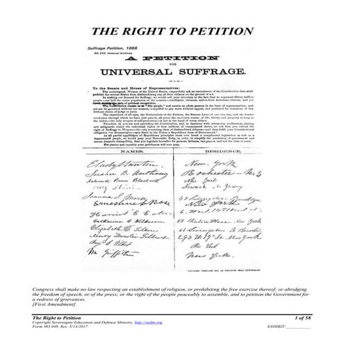 The Right to Petition, Form #05.049