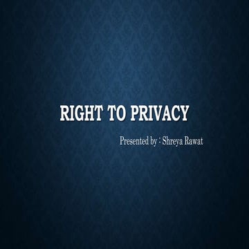 Right to privacy | PPTX