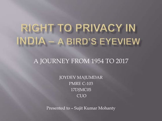 Right to privacy | PPTX