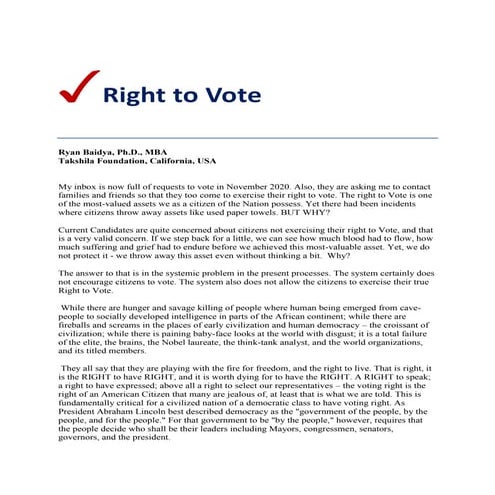 Right to Vote | PDF