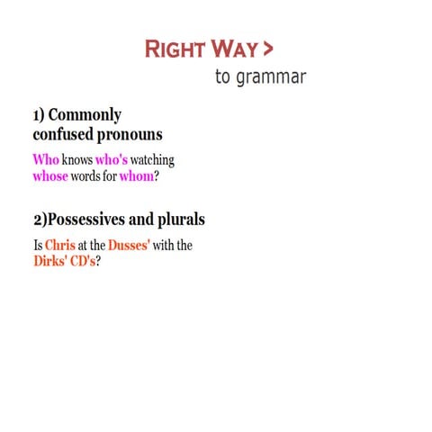 Right Way -> To Grammar | PPT
