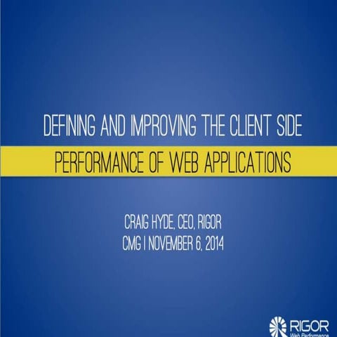 Managing the Performance of Web Applications | PPTX