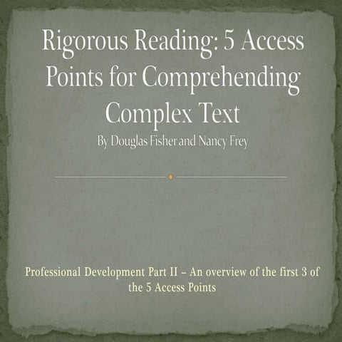 Rigorous reading part 2 | PPTX | Homework and Study | Education