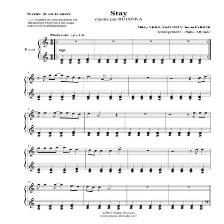 Stay - Rihanna | PDF
