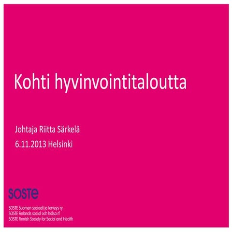 Elintaso ja hyvinvointi | PPT