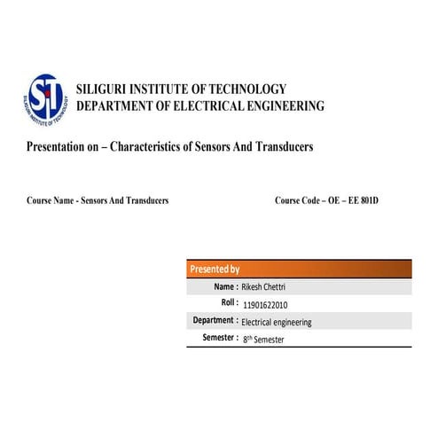 Sensors and Transducers, Electrical Engineering | PDF
