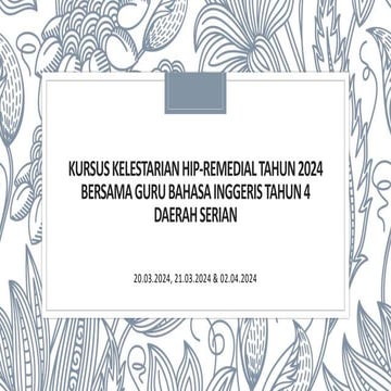 Remedial instruction year 4 IN HOUSE TRAINING | PPTX