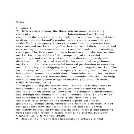 Riley Chapter 17) Differentiate among the three internatio.docx