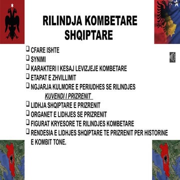 RILINDJA KOMBETARE dhe Pavaresia projekt klasa e nente | PPTX